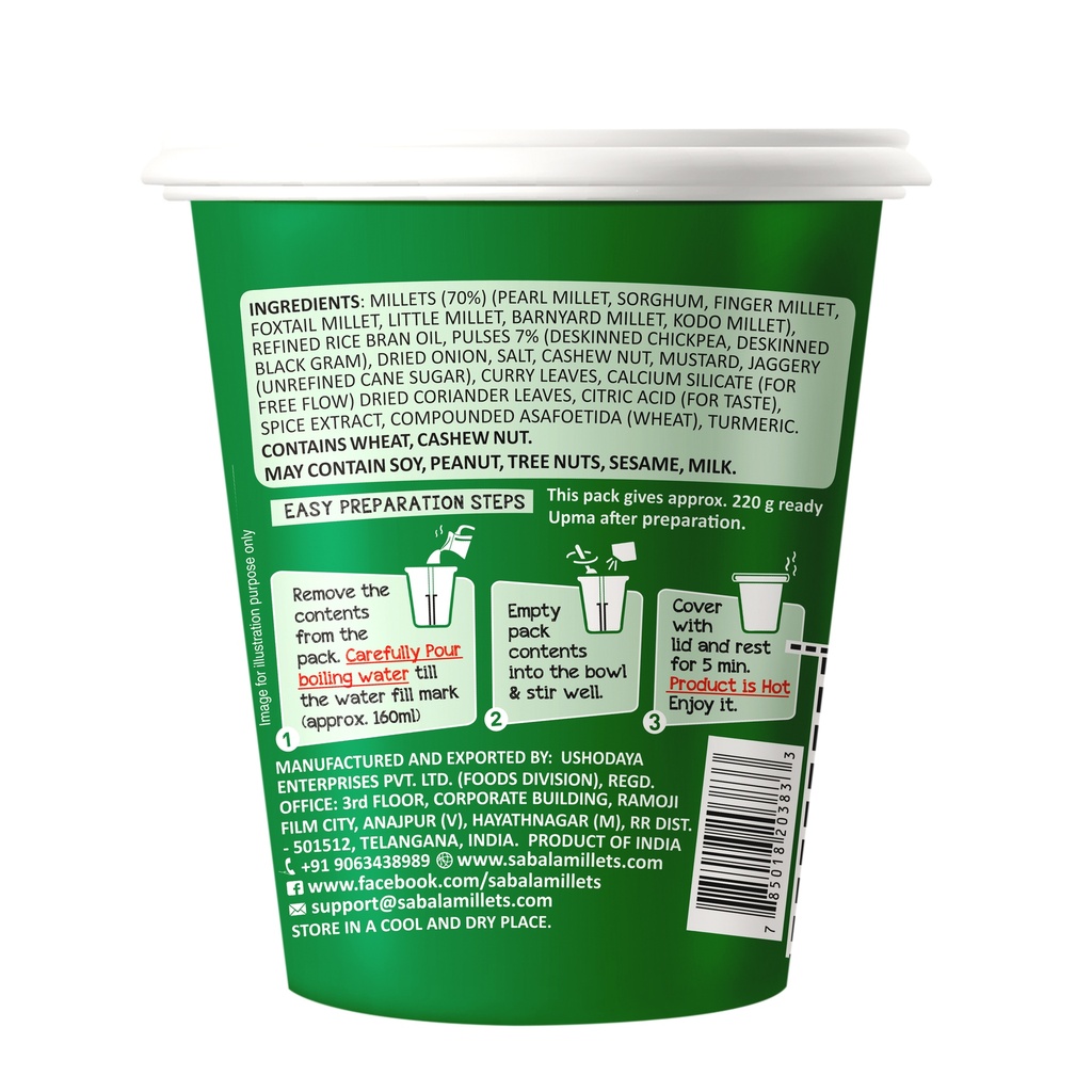 Priya Sabala Multi Millet Upma Instant Cup > Instant Meal Cups - Just ...